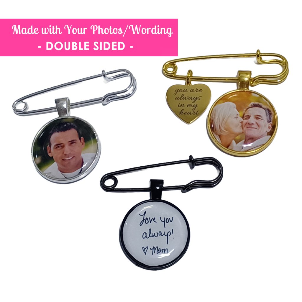 Double Sided Circle Photo Pin | Savor the Memories