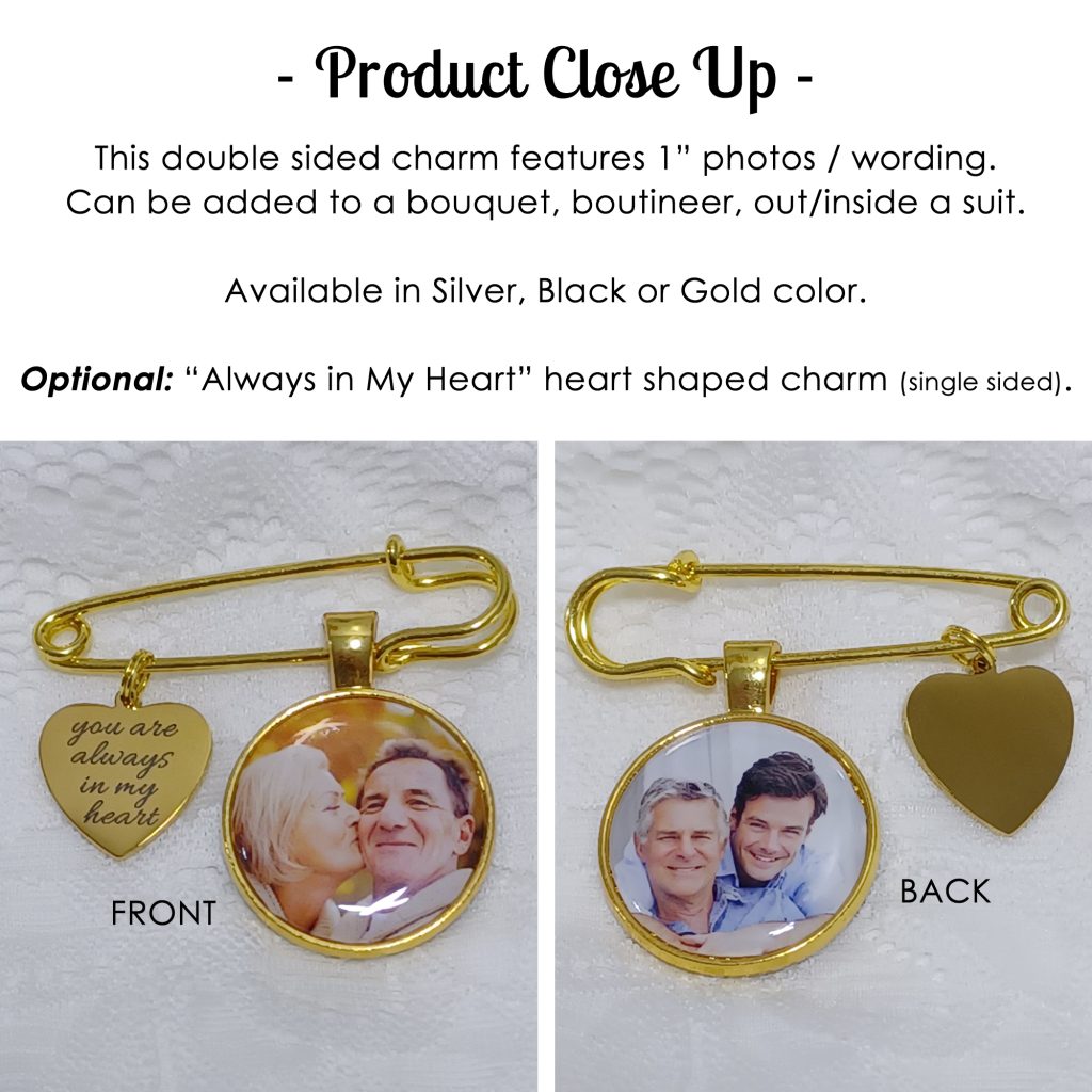 Double Sided Circle Photo Pin | Savor the Memories